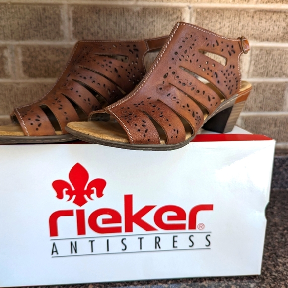 Rieker | Shoes | Rieker Antistress Brown Leather Sandals Size 39 Eur ...
